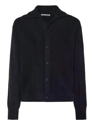 Studio Nicholson Ribbed-knit Button-up Cardigan - Black