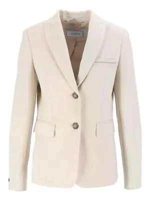 Peserico Notched-lapels Single-breasted Blazer - Neutrals