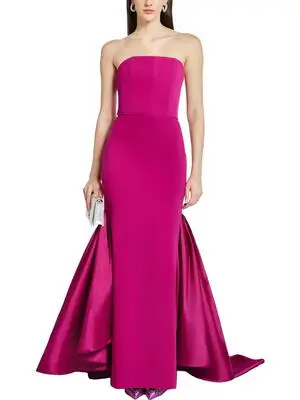 Solace London Jodi Draped Strapless Gown - Pink