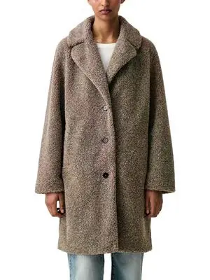 Marc O'polo Bouclé Notch-lapel Coat - Neutrals