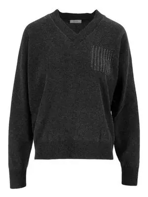 PESERICO Beaded V-neck Sweater