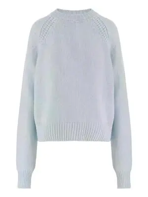 SA SU PHI Pointelle-knit Raglan-sleeve Sweater - Blue