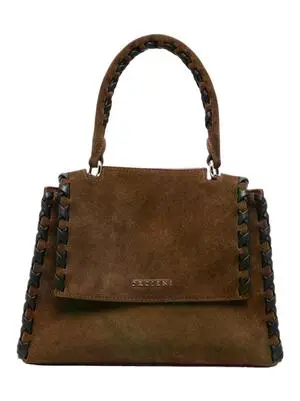 Orciani Braided-trim Suede Shoulder Bag - Brown