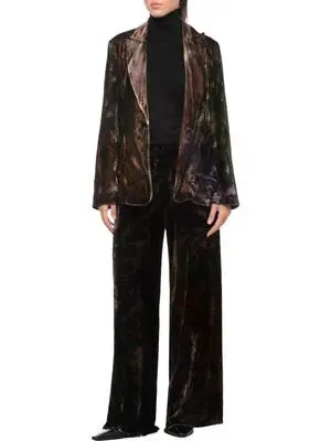 Avant Toi Velvet-effect Single-breasted Jacket - Brown