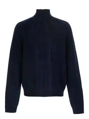 Emporio Armani Ribbed-knit Zip-up Cardigan - Blue