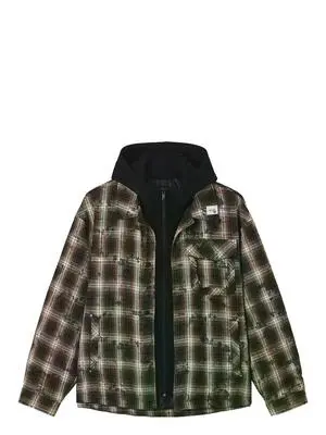 FIVE CM Check Hooded Jacket Brown