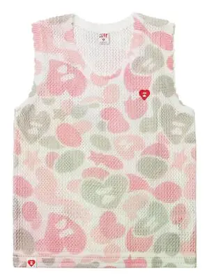 AAPE BY *A BATHING APE Logo-appliqué Camouflage-print Tank Top - Pink
