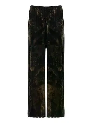 Avant Toi Velvet-effect Wide-leg Trousers - Brown