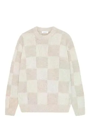 LES DEUX Check-knit Sweater - Neutrals