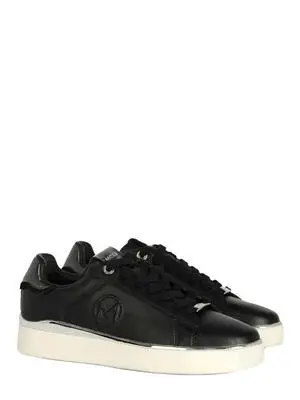 MEXX Pemma Oana Logo-embossed Metallic-trim Sneakers - Black