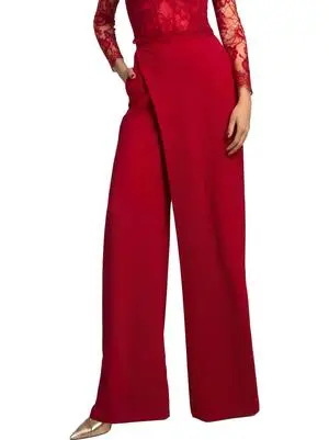 GEMY MAALOUF Overlapped Flared Trousers - Red