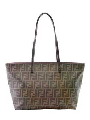Fendi 2010-2026 Small Zucca Spalmati Roll Tote Bag - Brown