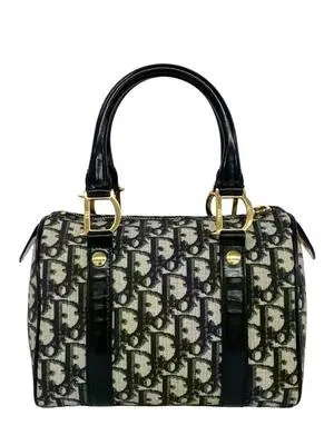 Dior 2000-2010 Mini Diorissimo Trotter Canvas Boston Bag - Black