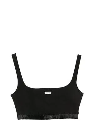 ENTIRE STUDIOS Logo-patch Cropped Top - Black