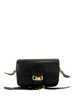 Celine 1970-1980 Leather Horse Carriage Shoulder Bag - Brown