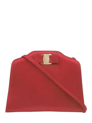 FERRAGAMO 1980-1990 Satin Vara Bow Crossbody Bag - Red
