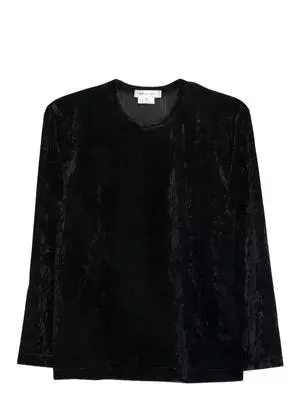 Comme Des Garçons Crinkled Long-sleeve T-shirt - Black