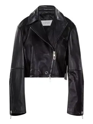 SPORTMAX Fringe-detail Biker Leather Jacket