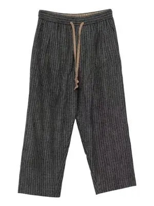 ZIGGY CHEN Drawstring Striped Trousers - Blue
