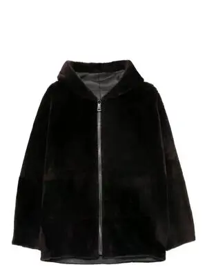 Simonette Ravizza Bart Hooded Shearling Jacket - Brown