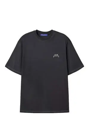 A-COLD-WALL* Logo-print Contrast-stitch T-shirt - Blue