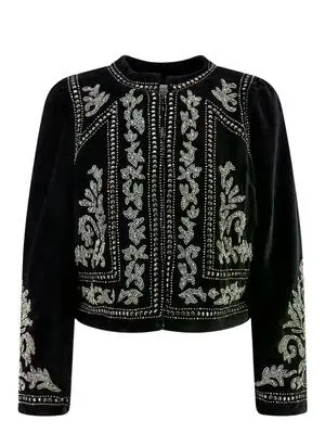 SCARLETT POPPIES Saga Bead-embellished Studded Jacket - Black