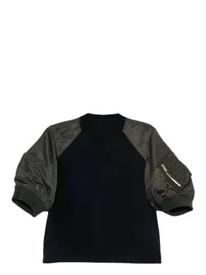 SACAI Panelled Puff-sleeve T-shirt