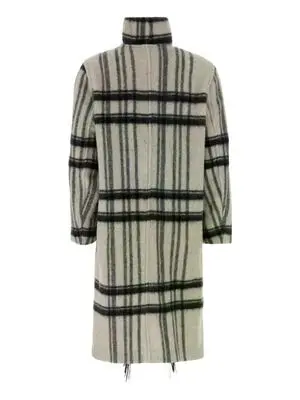 MARANT ETOILE Gihan Checked Fringed Coat - Neutrals