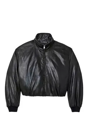 PURPLE BRAND Zip-up Leather Jacket - Black