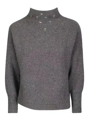 ARCHIVIO B Distressed Bouclé Sweater - Grey