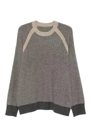 ZIGGY CHEN Raglan-sleeve Button-slit Sweater - Grey