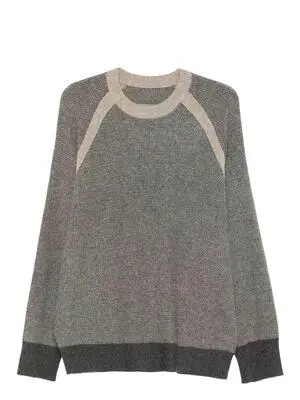 ZIGGY CHEN Raglan-sleeve Button-slit Sweater - Grey