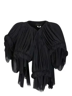 Comme Des Garçons Gathered Ruffled Jacket - Black