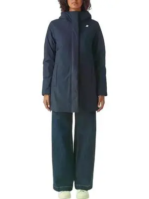 K-WAY Hooded Logo-print Coat - Blue