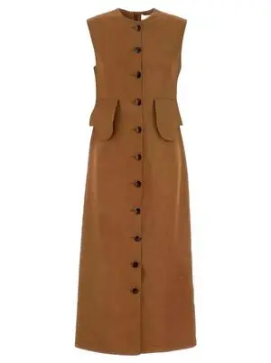 DESTREE Laetitia Button-down Midi Dress - Brown