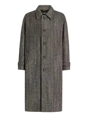 Dolce & Gabbana Single-breasted Wool-blend Chevron Coat - Grey