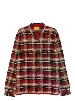 Guest In Residence Check-pattern Button-up Polo Shirt - Red