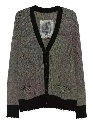 ZIGGY CHEN Distressed-effect Knitted Cardigan - Grey
