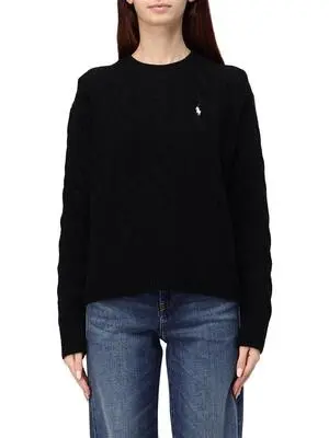 Polo Ralph Lauren Cable-knit Wool Sweater With Embroidered Pony Logo Black