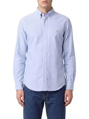 Polo Ralph Lauren Stretch Cotton Shirt With Button-down Collar And Logo - Blue