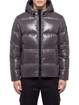 Herno Short Quilted Nylon Down Jacket With Hood And Zip Closure - Brown