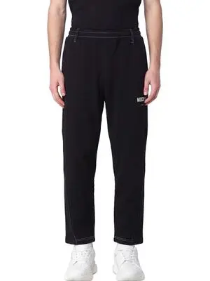 Moschino Cotton Jogging Pants With Contrast Printed Logo - Black
