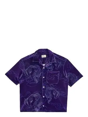 PINE LOS ANGELES Aloha Shirt-koi Fish - Blue