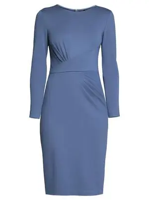 RUMOUR LONDON Rebecca Soft Jersey Dress With Waistline Drapes In Soft - Blue