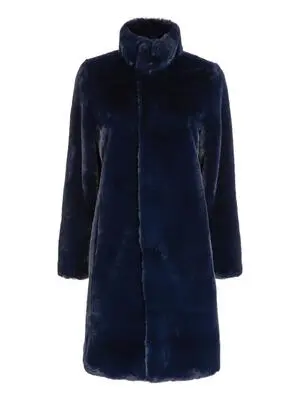 ISSY LONDON Jackie Faux Fur Shearling Coat Midnight - Blue