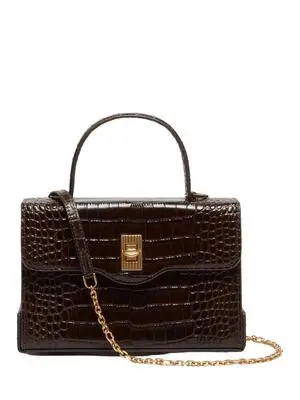 Lulu Guinness Chocolate Croc Queenie Handbag - Brown
