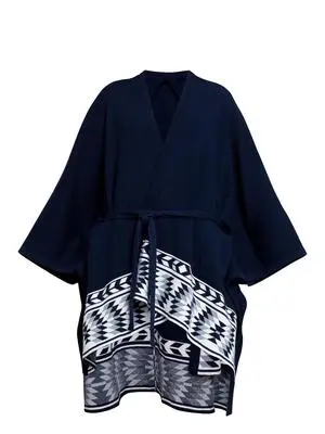 RUMOUR LONDON Ivana Merino Wool Asymmetrical Cape - Black