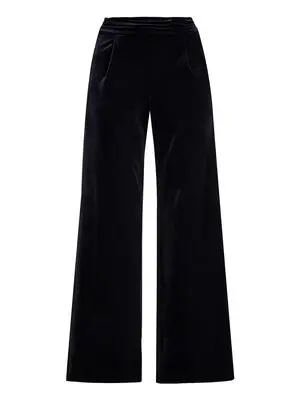 RUMOUR LONDON Avery Velvet Wide-leg Trousers - Black