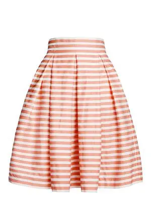 RUMOUR LONDON Amalfi Coral Striped Midi Skirt - Pink