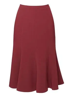 RUMOUR LONDON Lucy Wool Midi Skirt In Berry - Red
